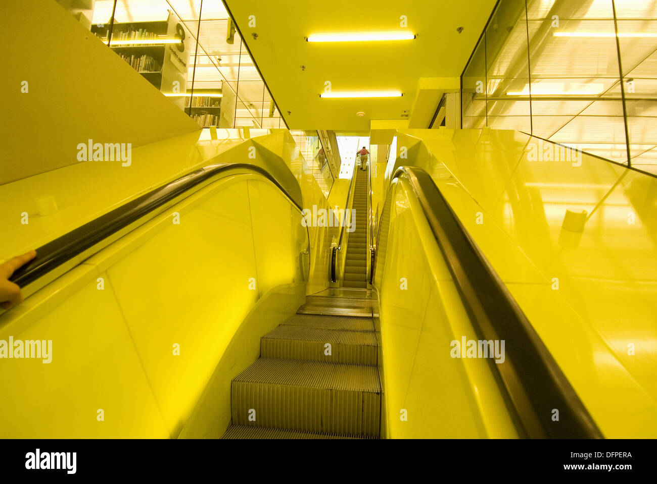 Escalator seattle public library seattle hi-res stock photography and ...