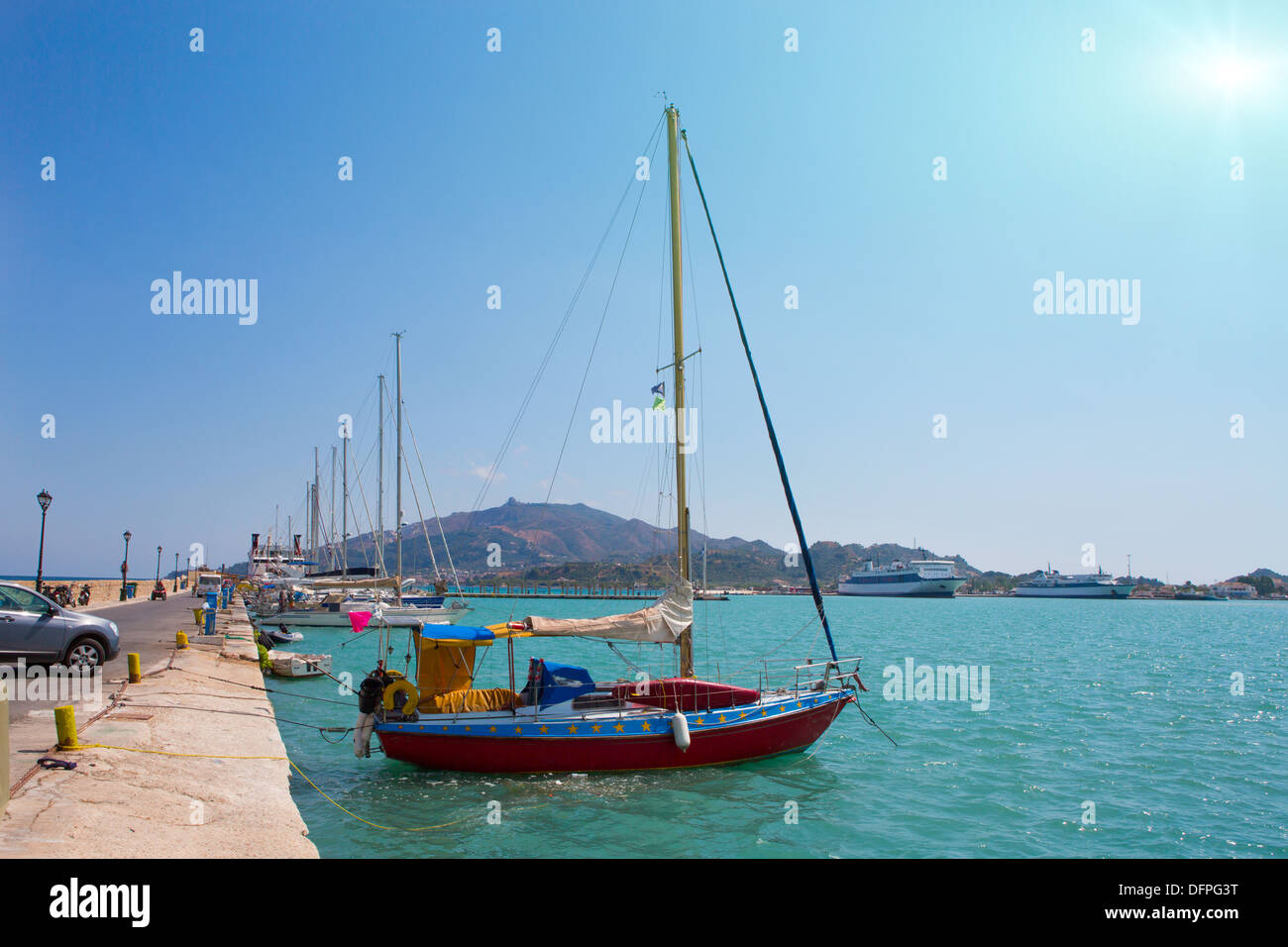 Island of Zakynthos, Greece sea port and yachts Stock Photo - Alamy