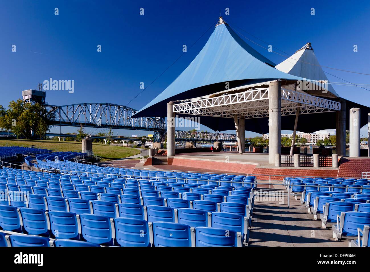 The outdoor ampitheater in Riverfront Park in downtown Little Rock ...