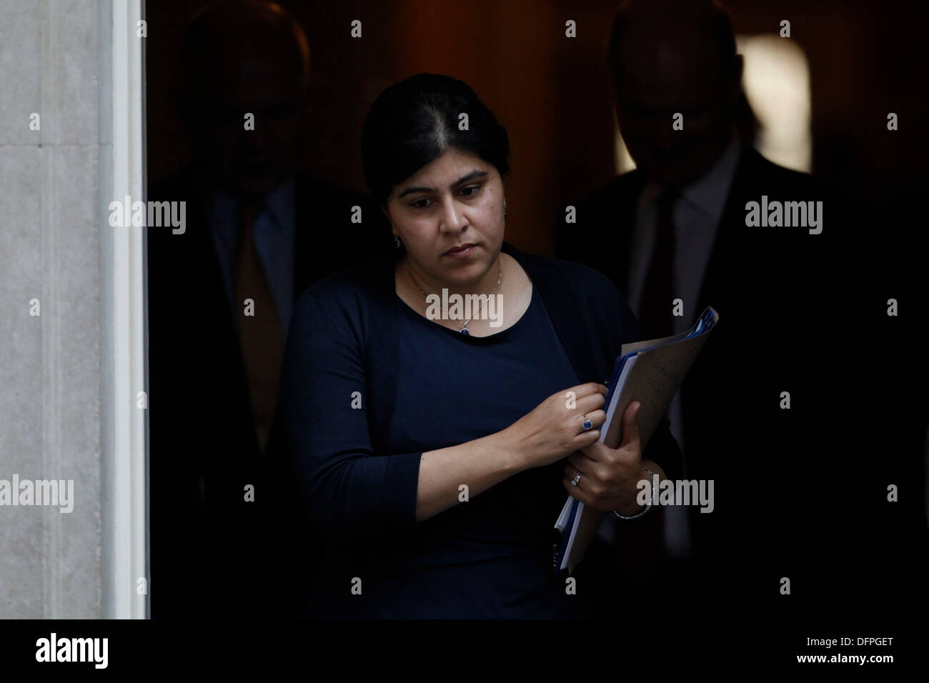 London, UK. 8th October 2013. Baroness Warsi attends the weekly cabinet ...