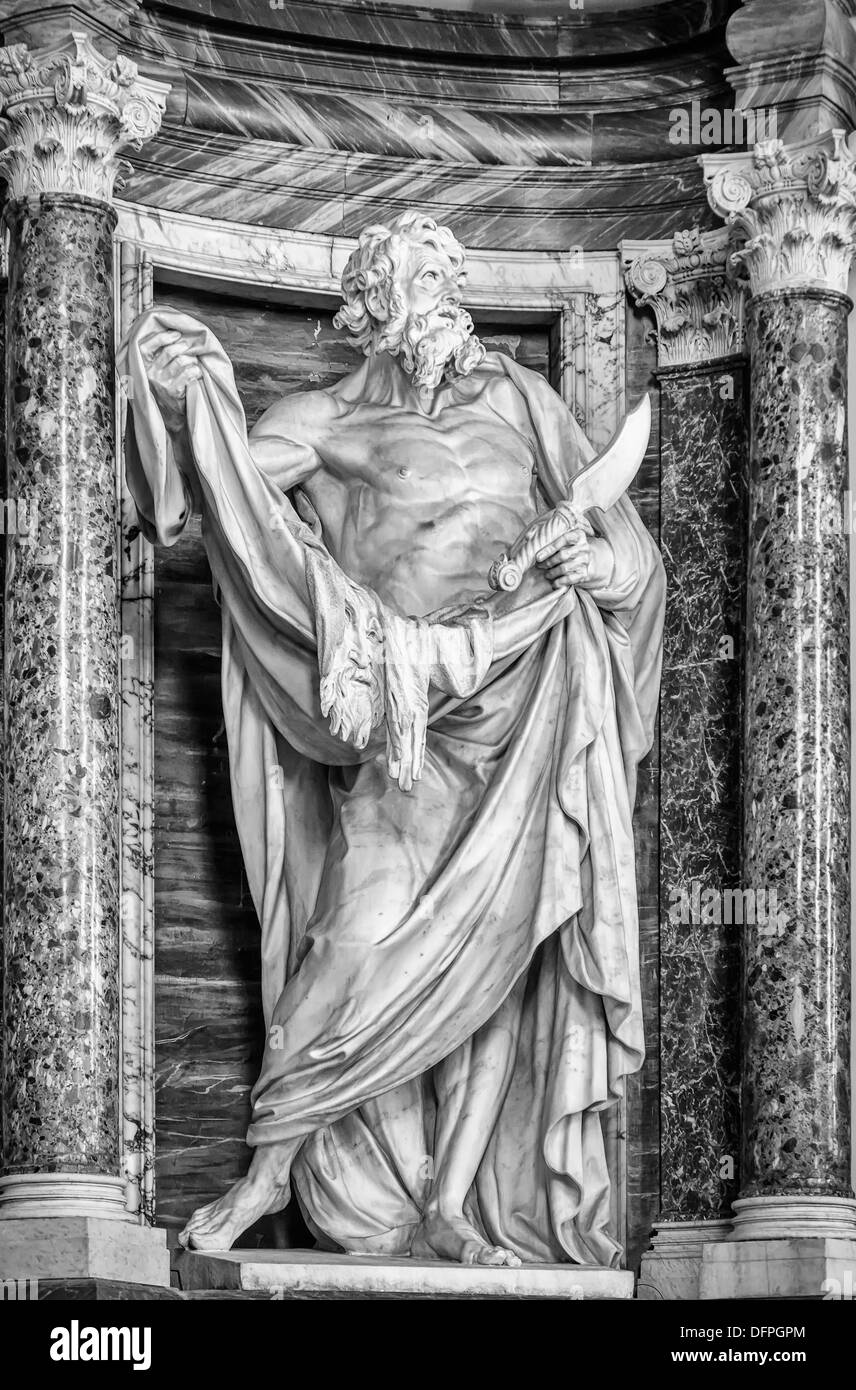 Statue of St. Bartholomew at the Basilica of St. John Lateran in Rome ...