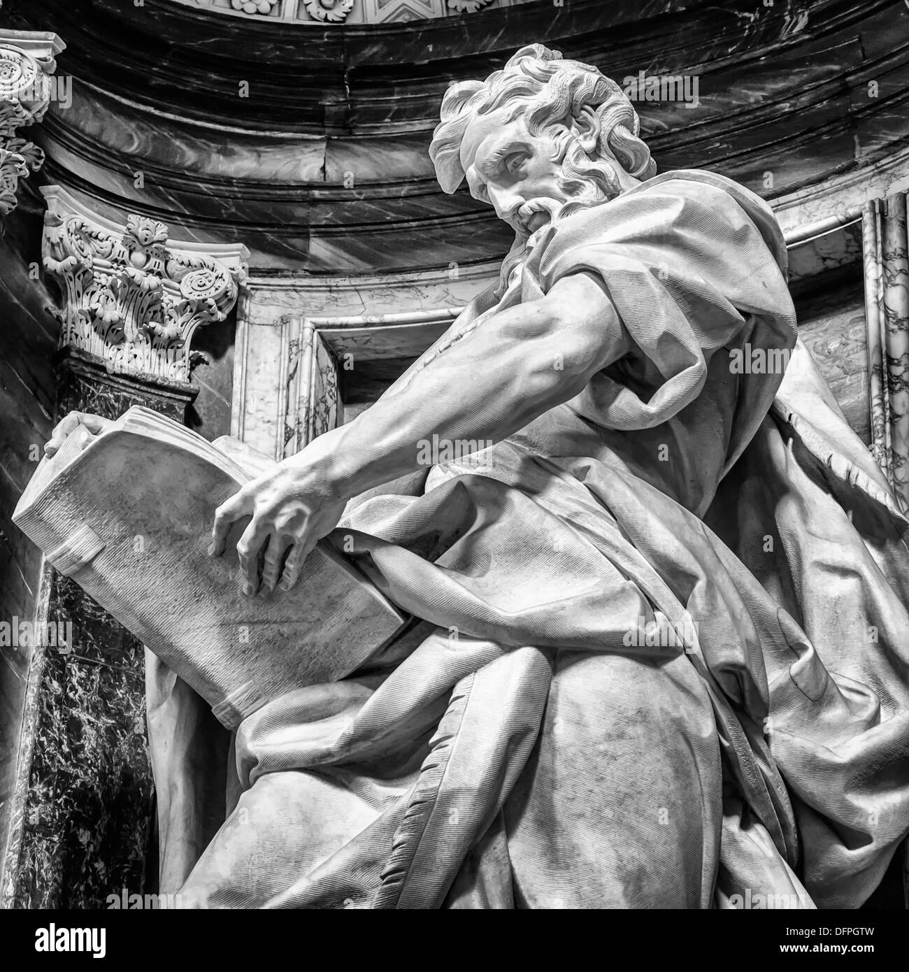 Statue of St. Matthew at the Basilica of St. John Lateran in Rome ...