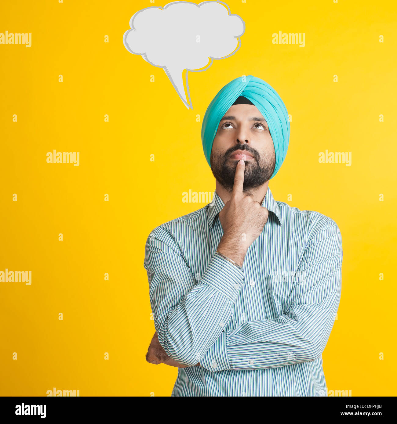 Close-up of a Sikh man thinking Stock Photo - Alamy