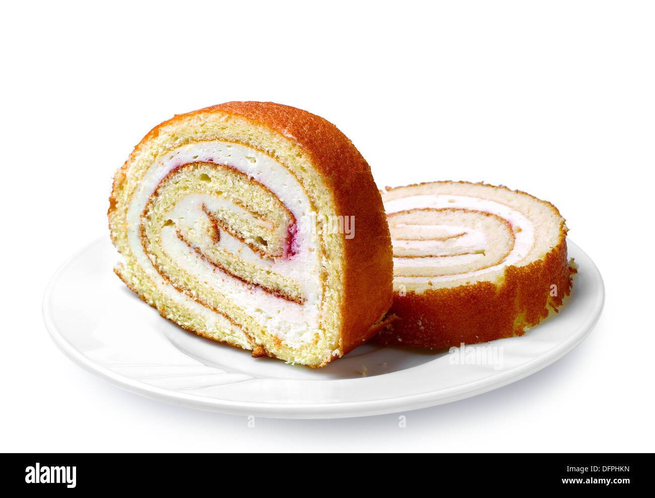 Two cakes in a plate on white Stock Photo - Alamy