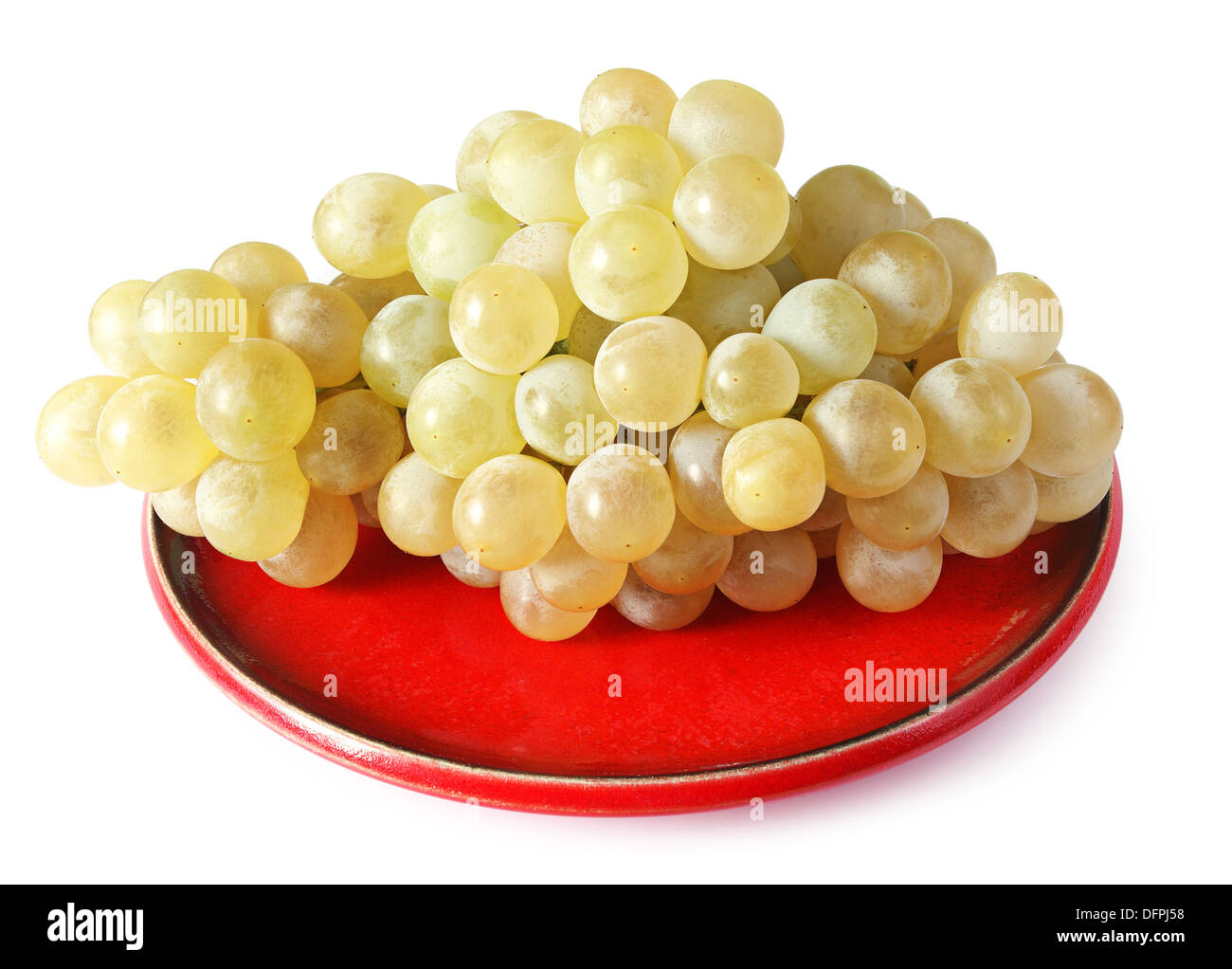 Grapes in a plate on a white background Stock Photo - Alamy