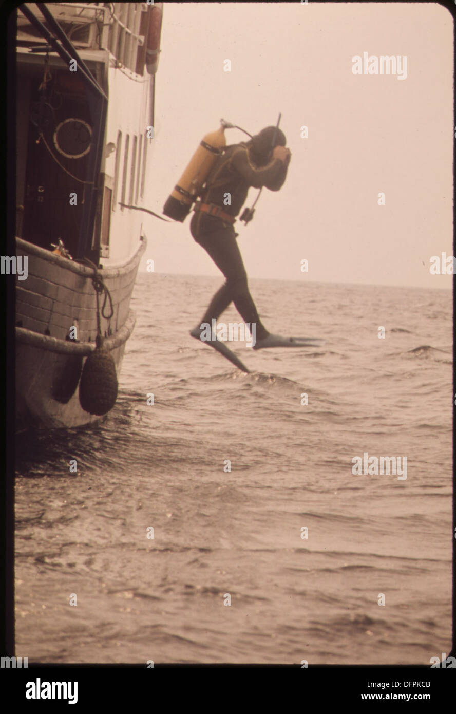 A scientist is depicted deep-sea diving from the Vila Velebita II, a ...