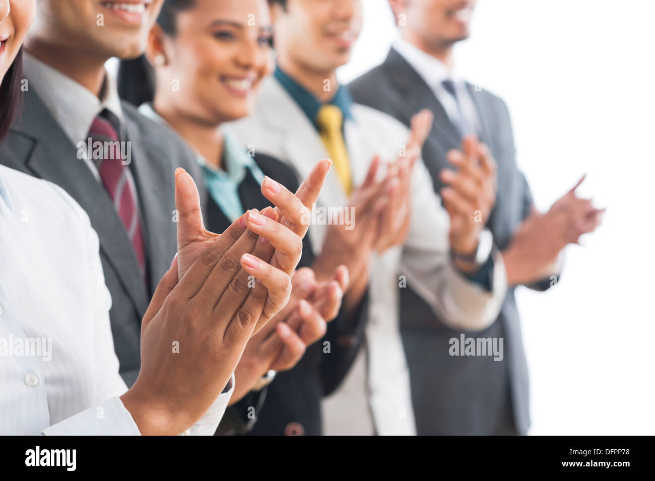 Indian business people standing clapping hi-res stock photography and ...
