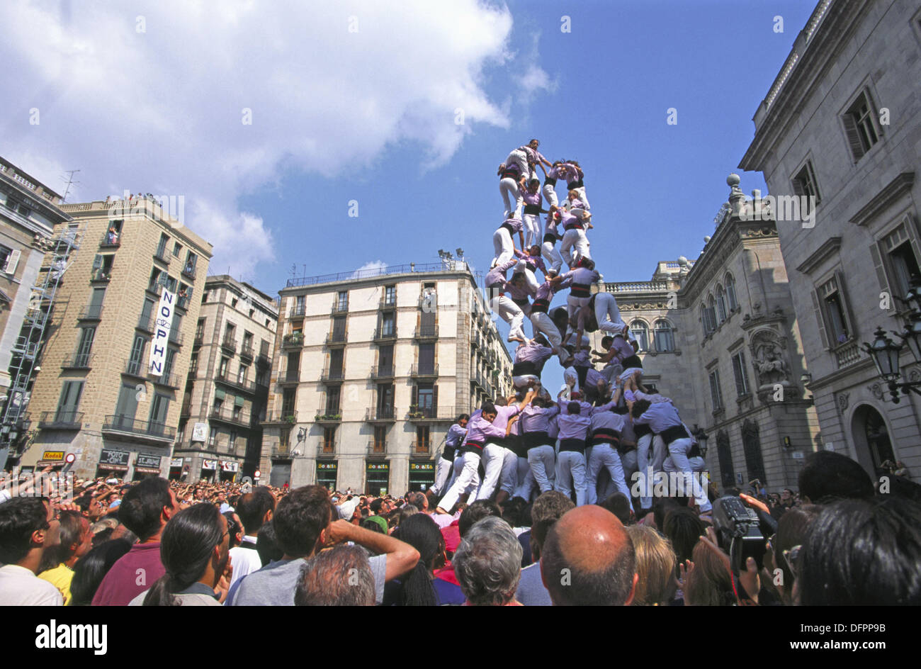 Human tower spain falling hi-res stock photography and images - Alamy