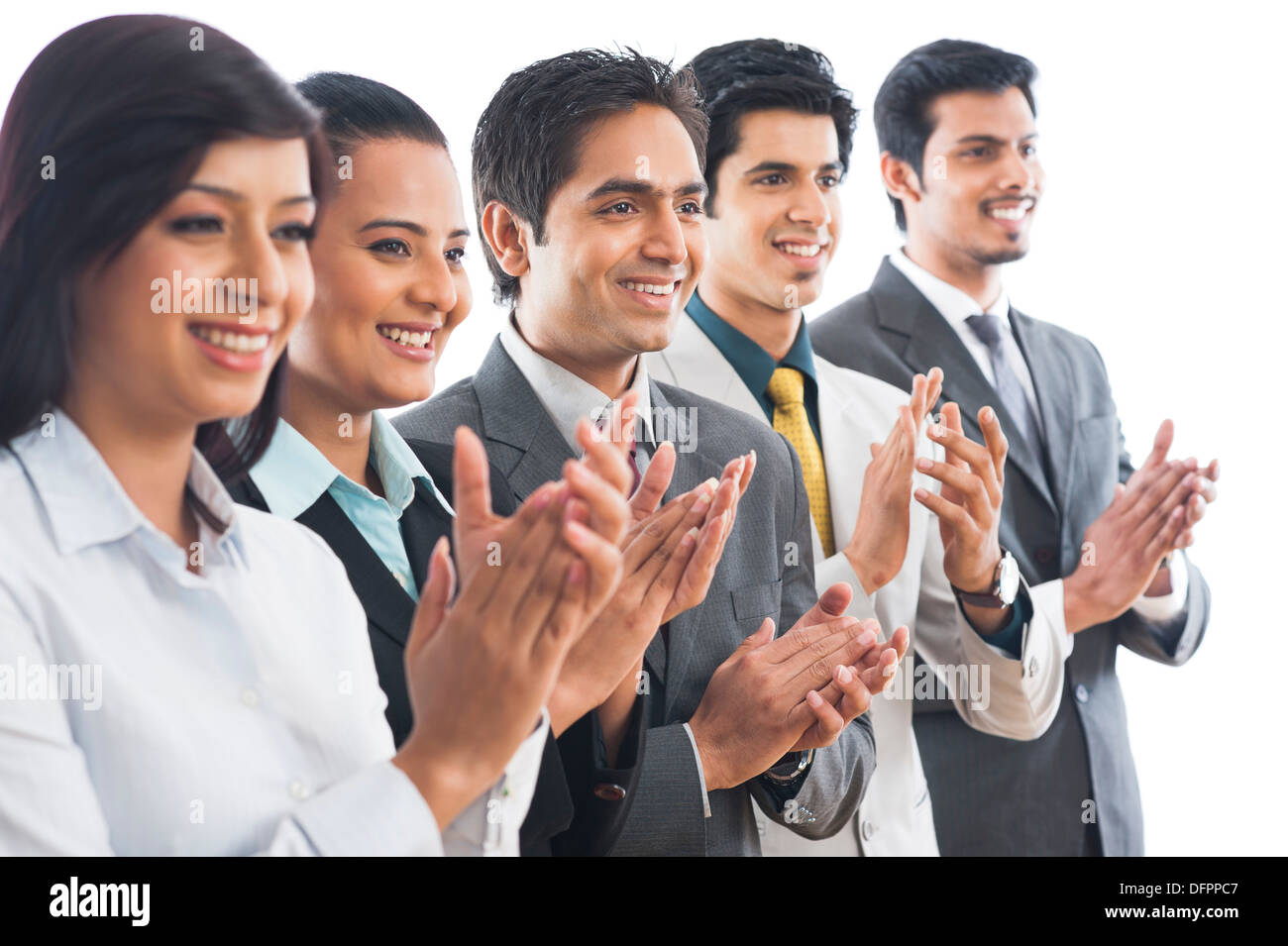 Indian Business People Standing Clapping High Resolution Stock ...