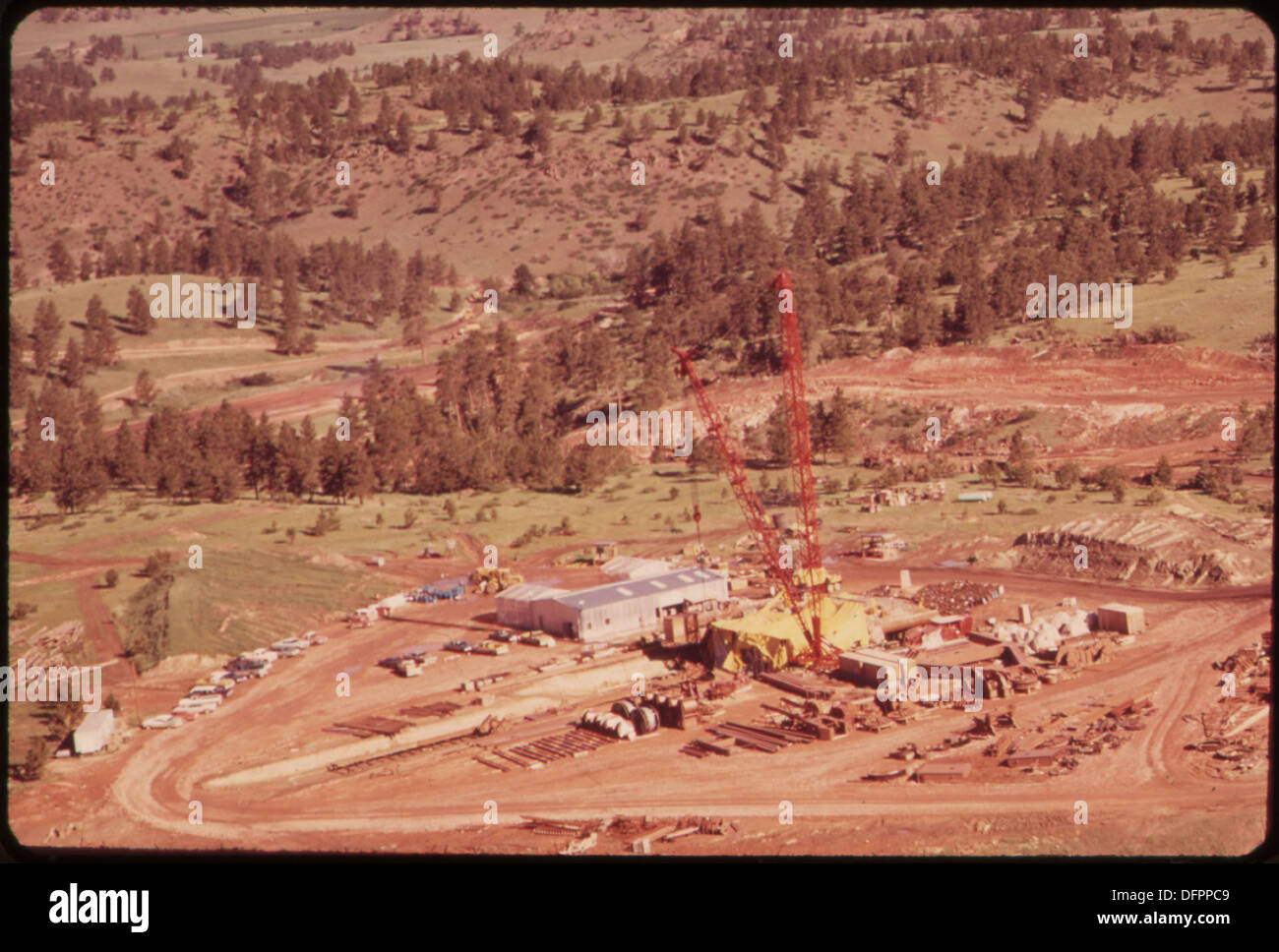 This image shows the start of strip-mining operations at Sarpy Basin by ...