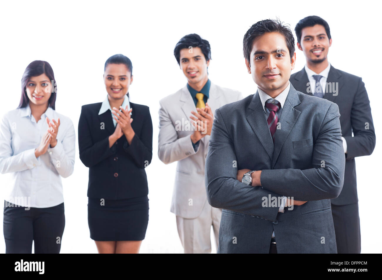 Three businessmen cheering hi-res stock photography and images - Alamy