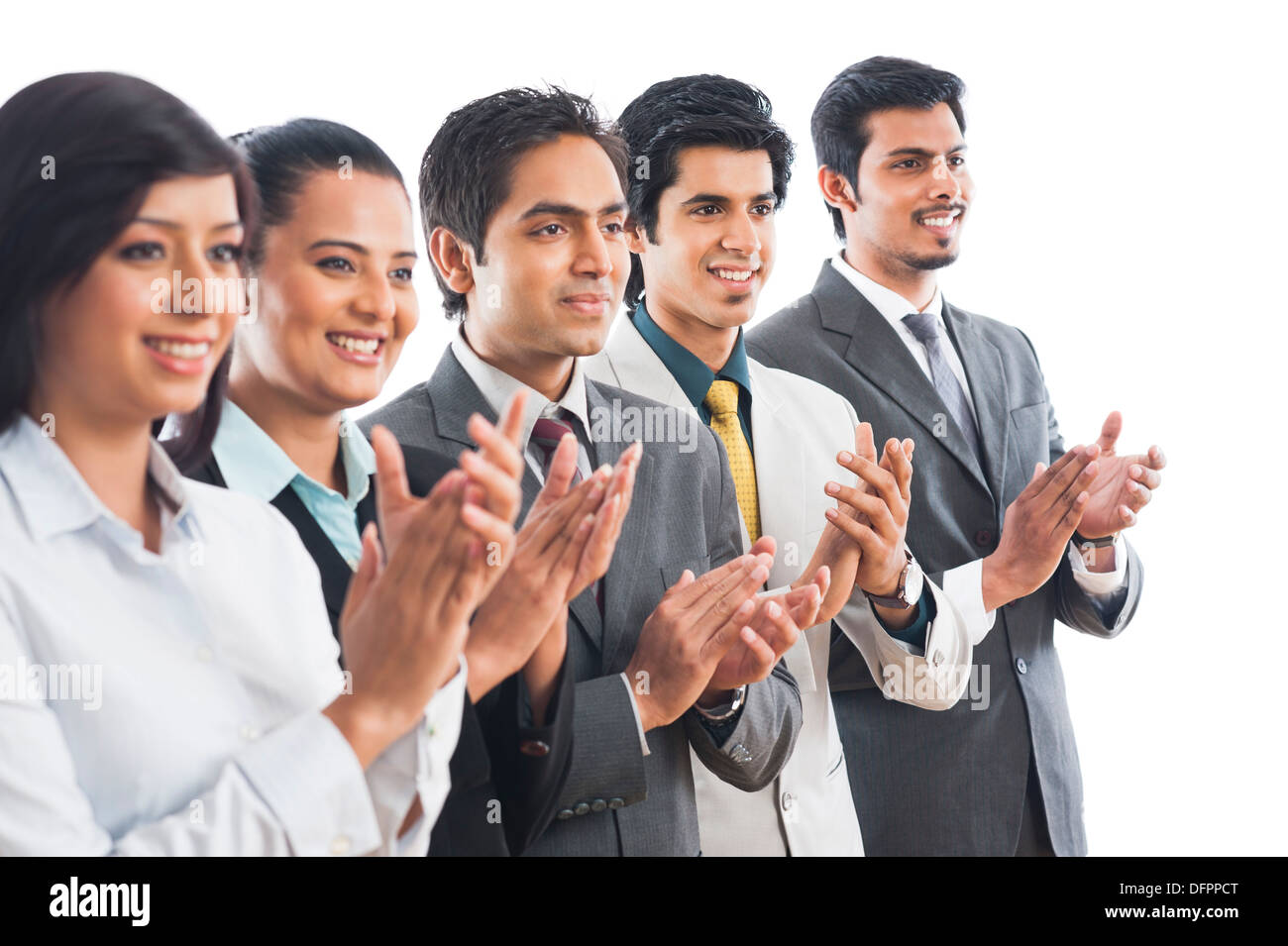 Indian business people standing clapping hi-res stock photography and ...