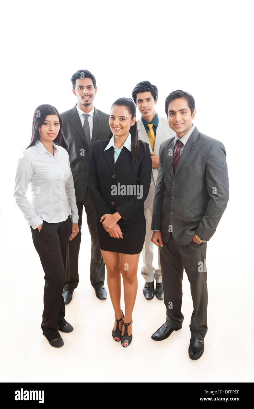 Portrait of five business executives standing Stock Photo - Alamy