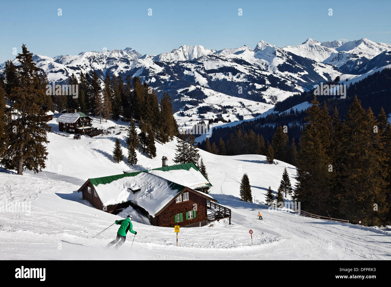 Austria, Tyrol, Kitzbuhel, Ski Resort, Berggasthof Sonnbühel Stock ...