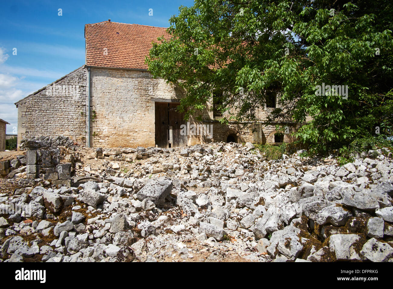 Pays de Langres, France. Mormant Abbey of 12th century near Leffonds ...