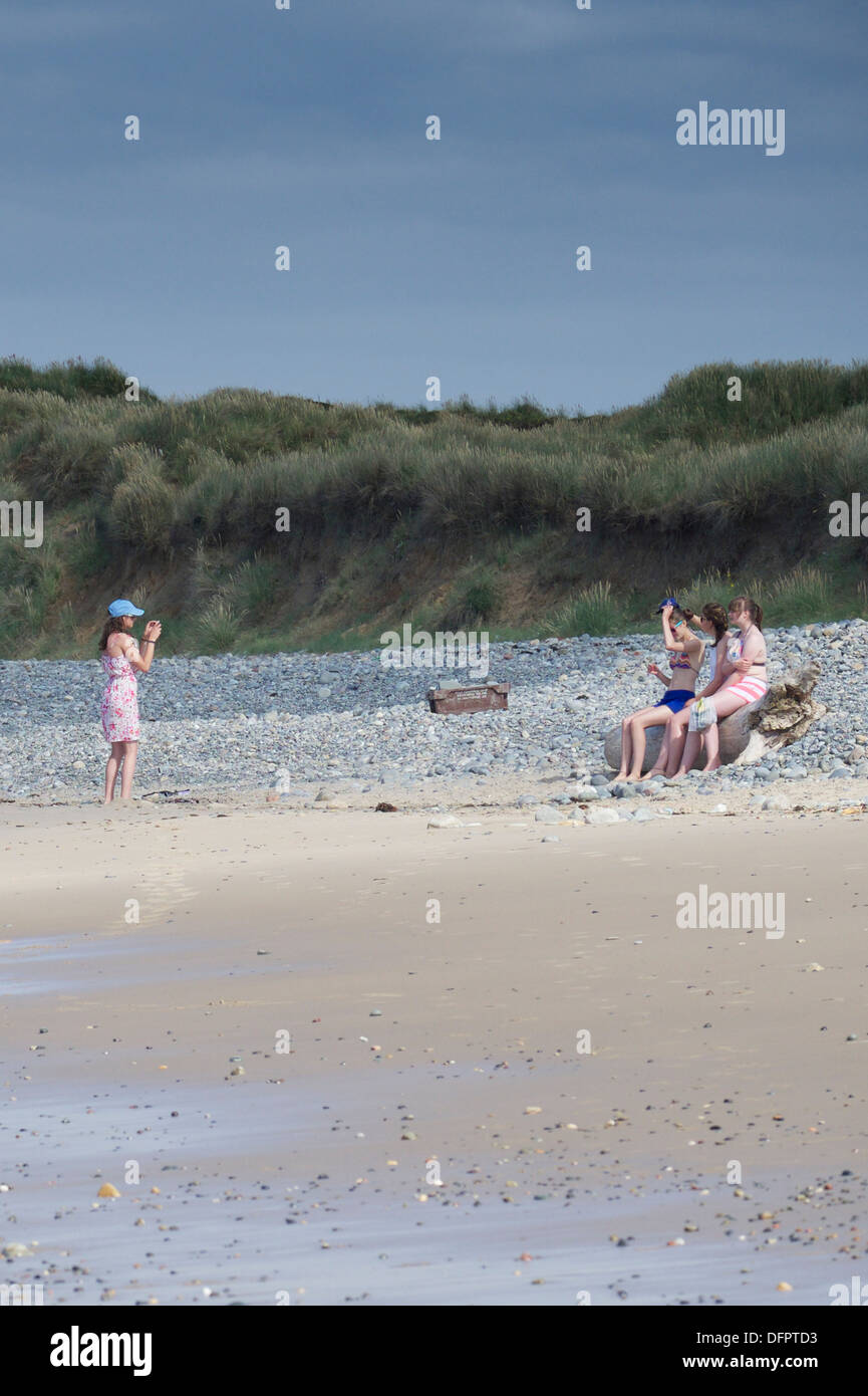 Girls day out on the beach Group photograph Stock Photo - Alamy
