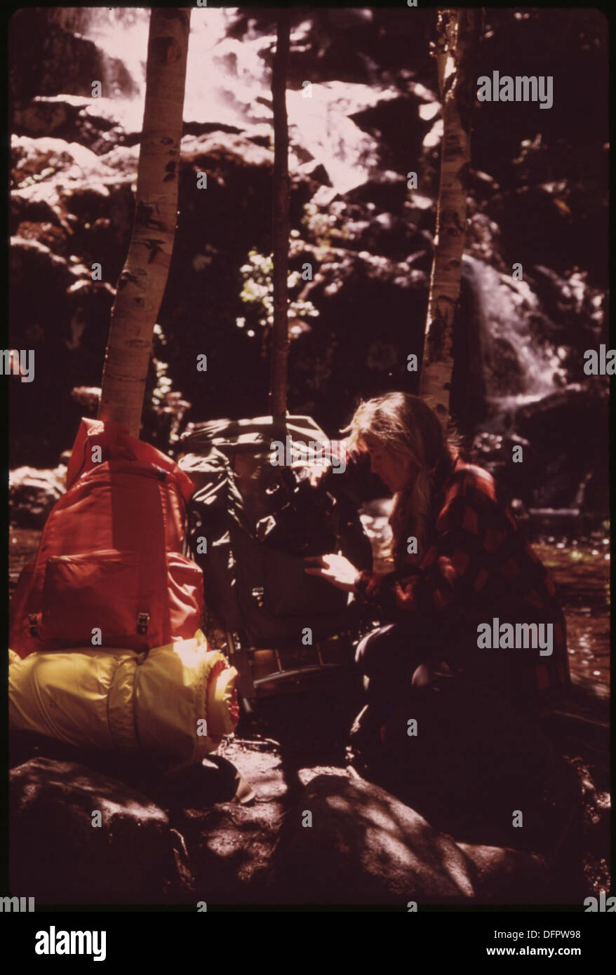 WATERFALLS AT MACINTYRE BROOK ON THE TRAIL UP ALGONQUIN MOUNTAIN, IN ...