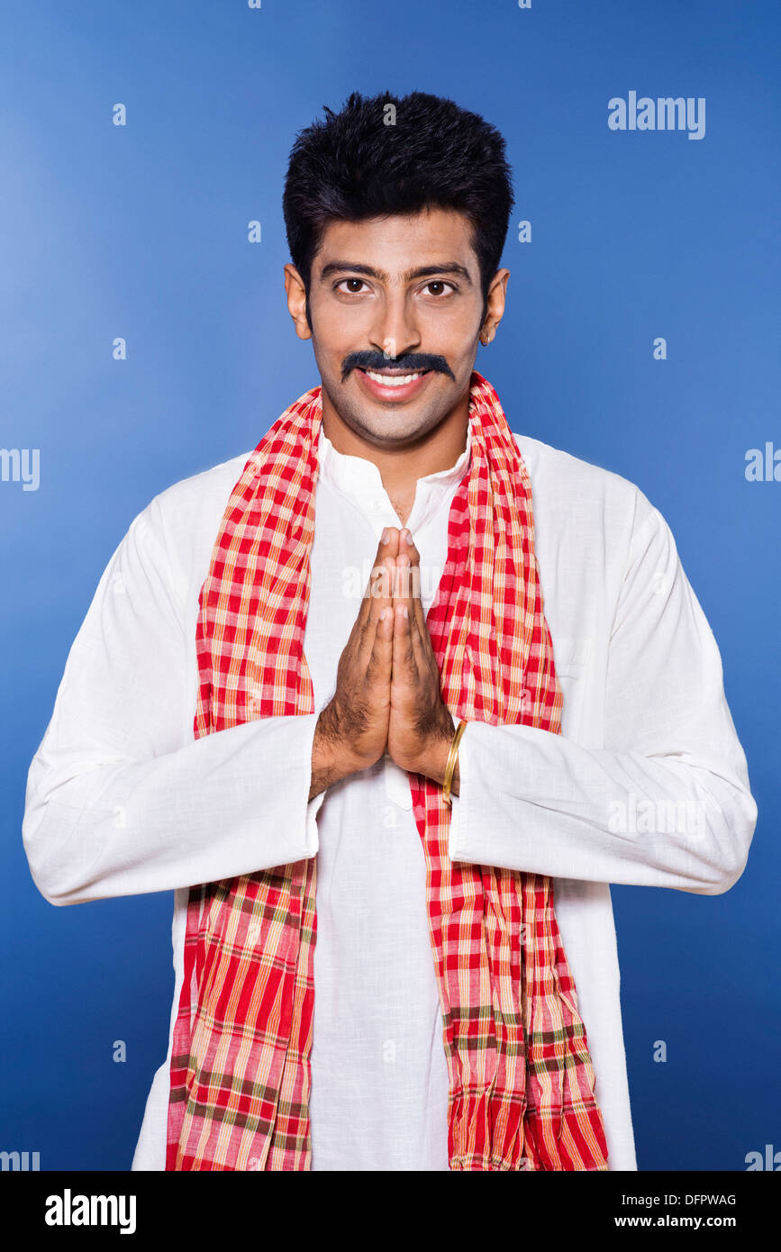 Indian man greeting hi-res stock photography and images - Alamy
