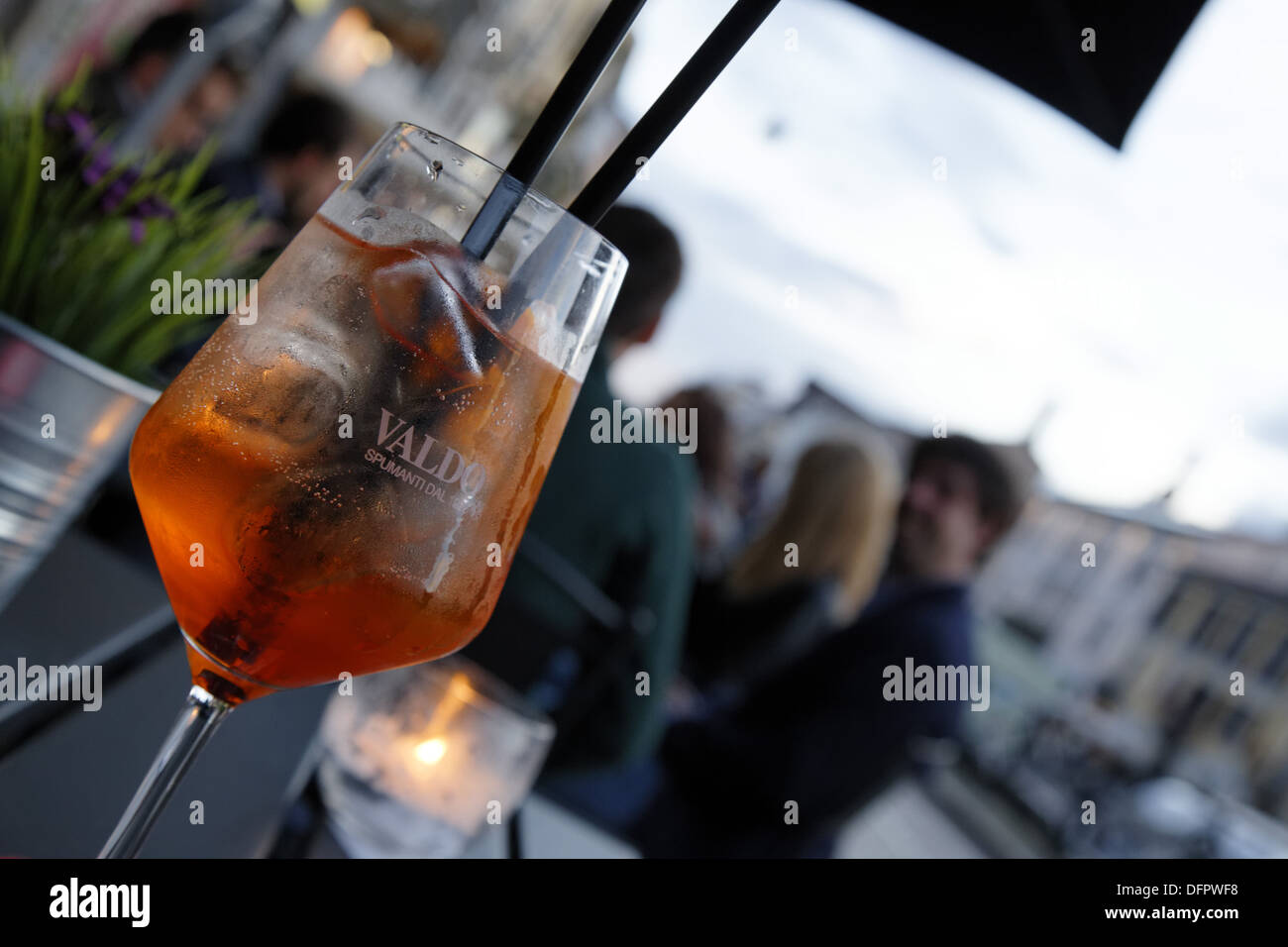 Campari Drink, Bar, Navigli quarter, Milan, Lombardy, Italy Stock Photo ...