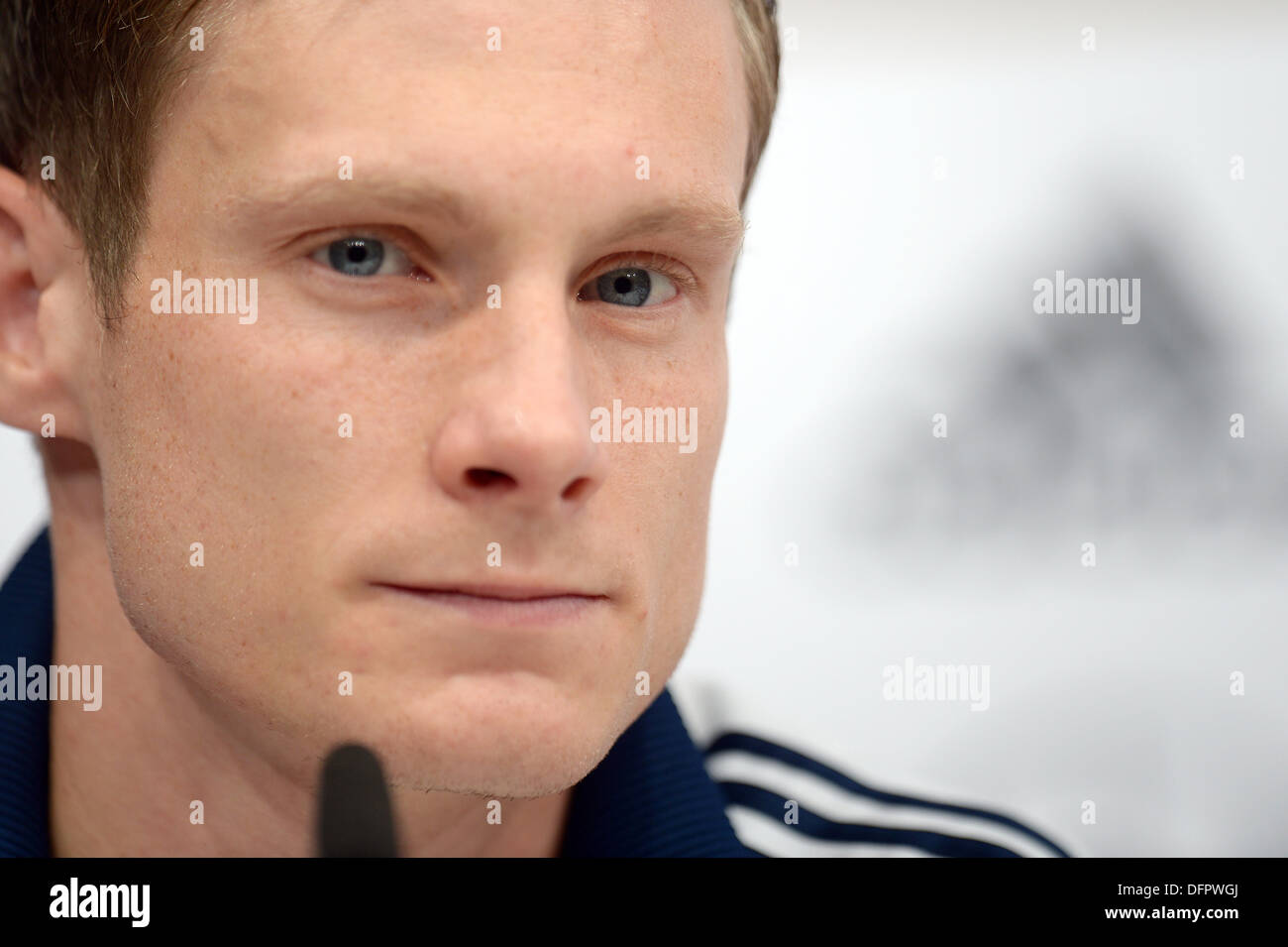 Duesseldorf, Germany. 08th Oct, 2013. Germany's Marcell Jansen speaks ... Duesseldorf, Germany. 08th Oct, 2013. Germany's Marcell Jansen speaks ...