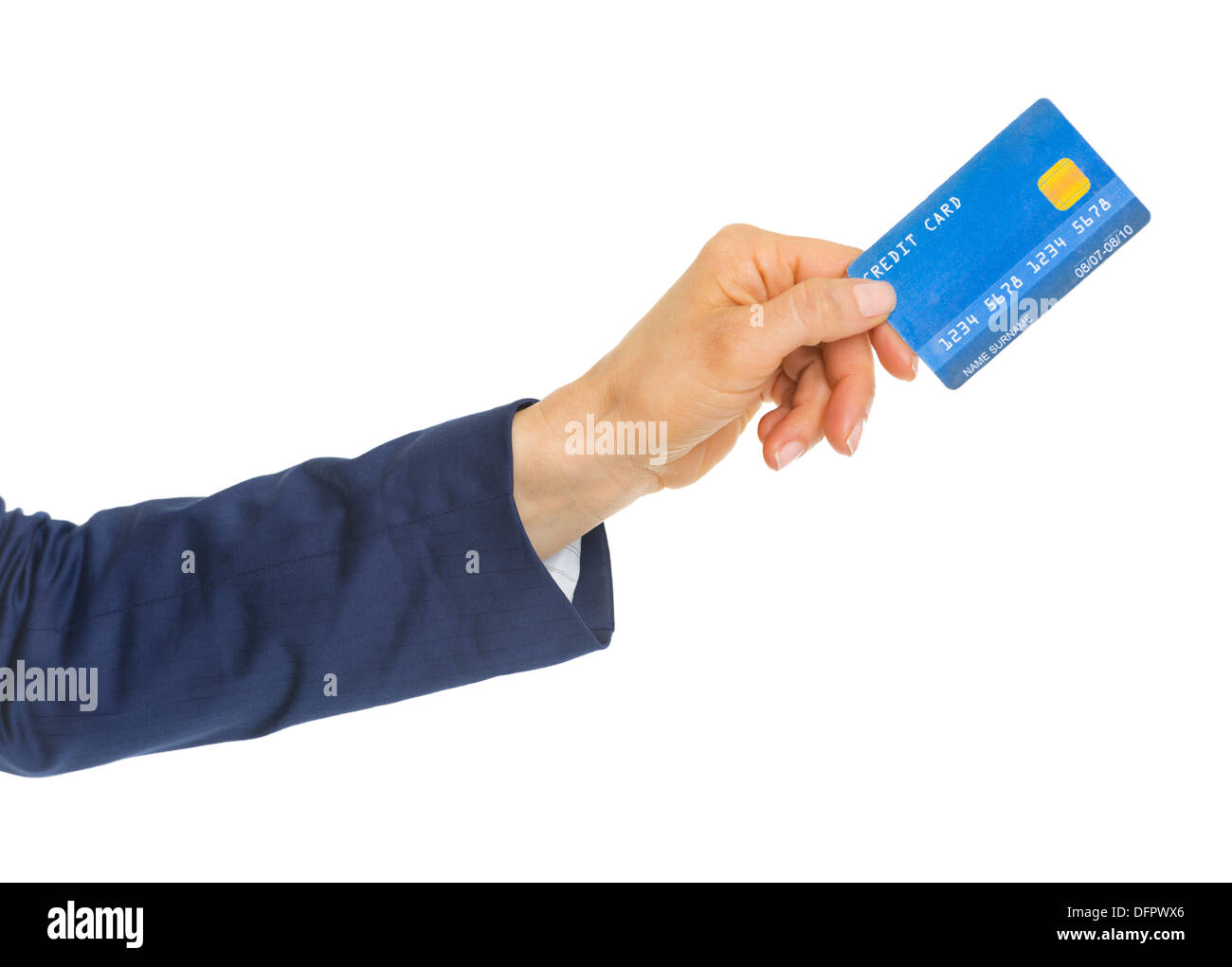 Closeup on hand of business woman giving credit card Stock Photo - Alamy