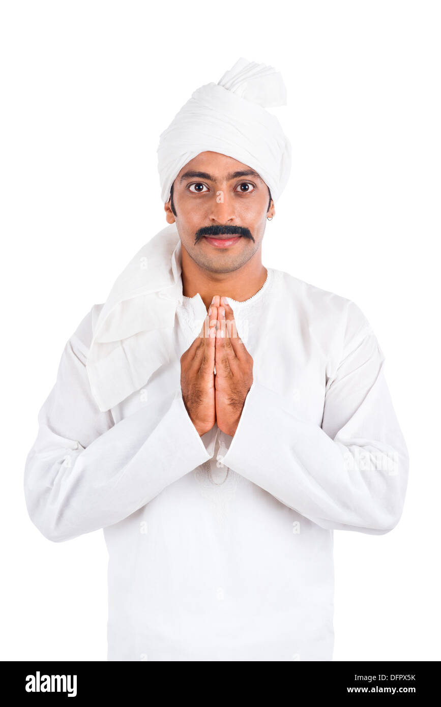 Indian man greeting hi-res stock photography and images - Alamy