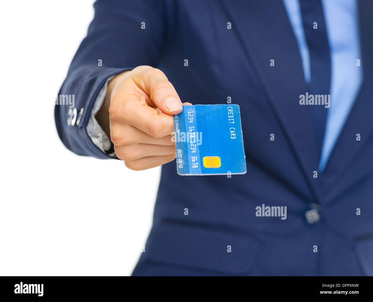Woman giving credit card to hi-res stock photography and images - Alamy