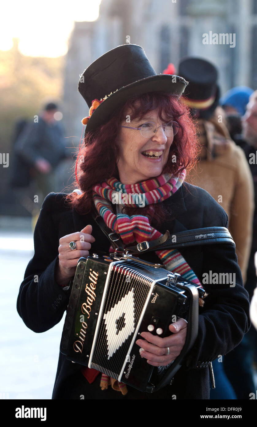 Traditional English Morris Dancers perform in Norwich at dawn on May ...