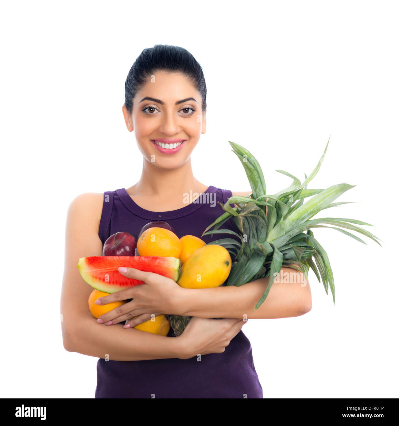 Woman carrying fruits hi-res stock photography and images - Alamy