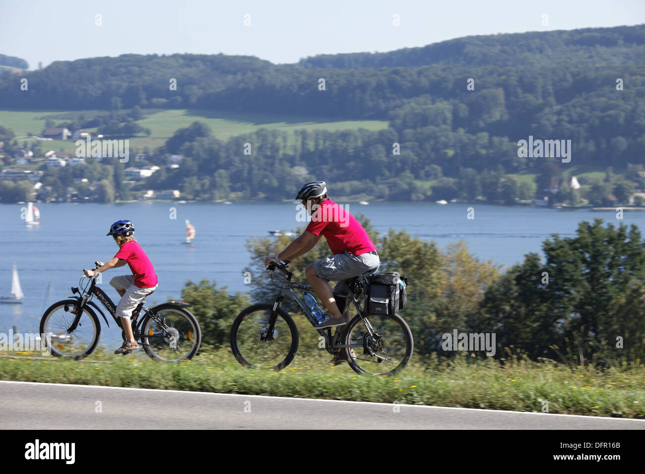 Biking, lake of constance Stock Photo - Alamy