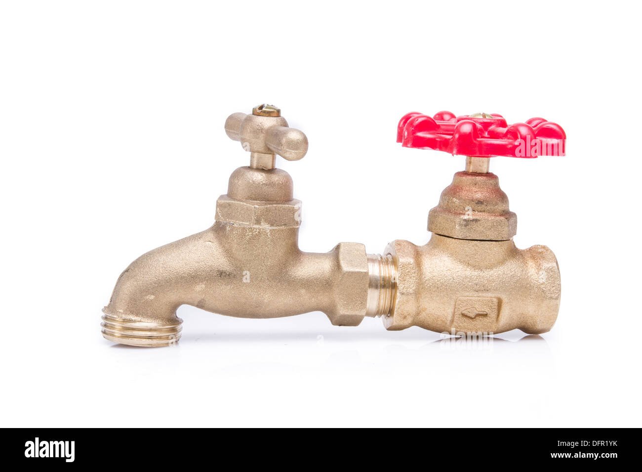 Brass Technical faucet with a shut-off valve concept Stock Photo - Alamy