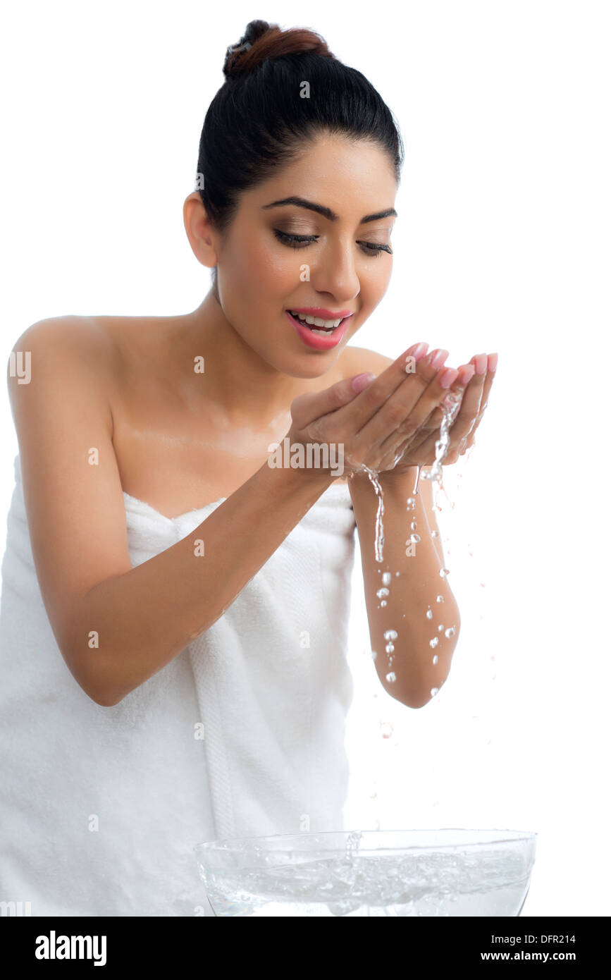 Indian woman face close up hi-res stock photography and images - Alamy