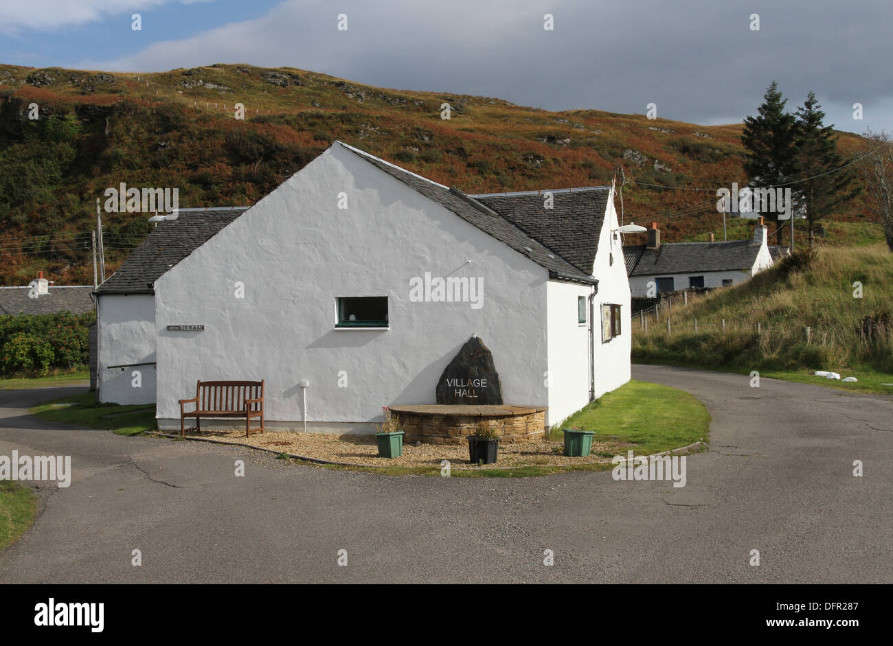 Cullipool village hall Isle of Luing Scotland September 2013 Stock ...