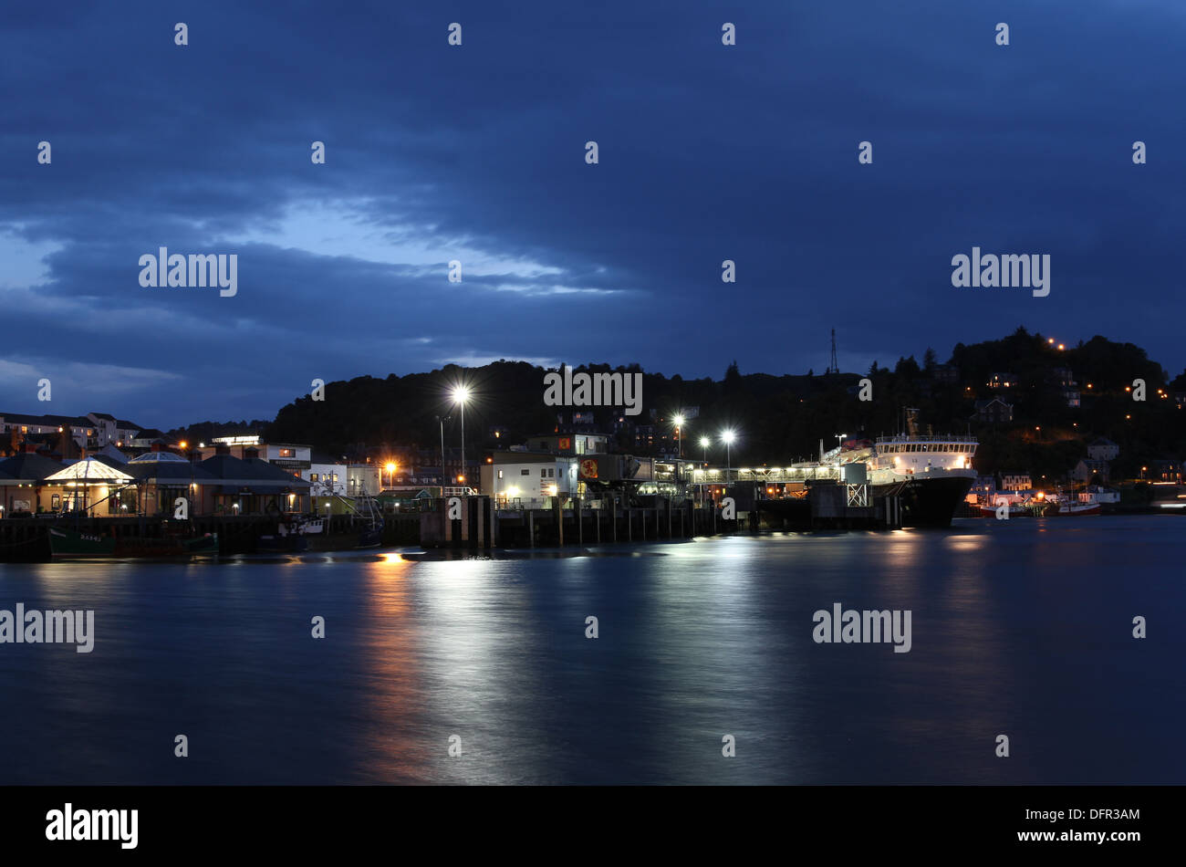 Oban waterfront at night Scotland June 2013 Stock Photo - Alamy
