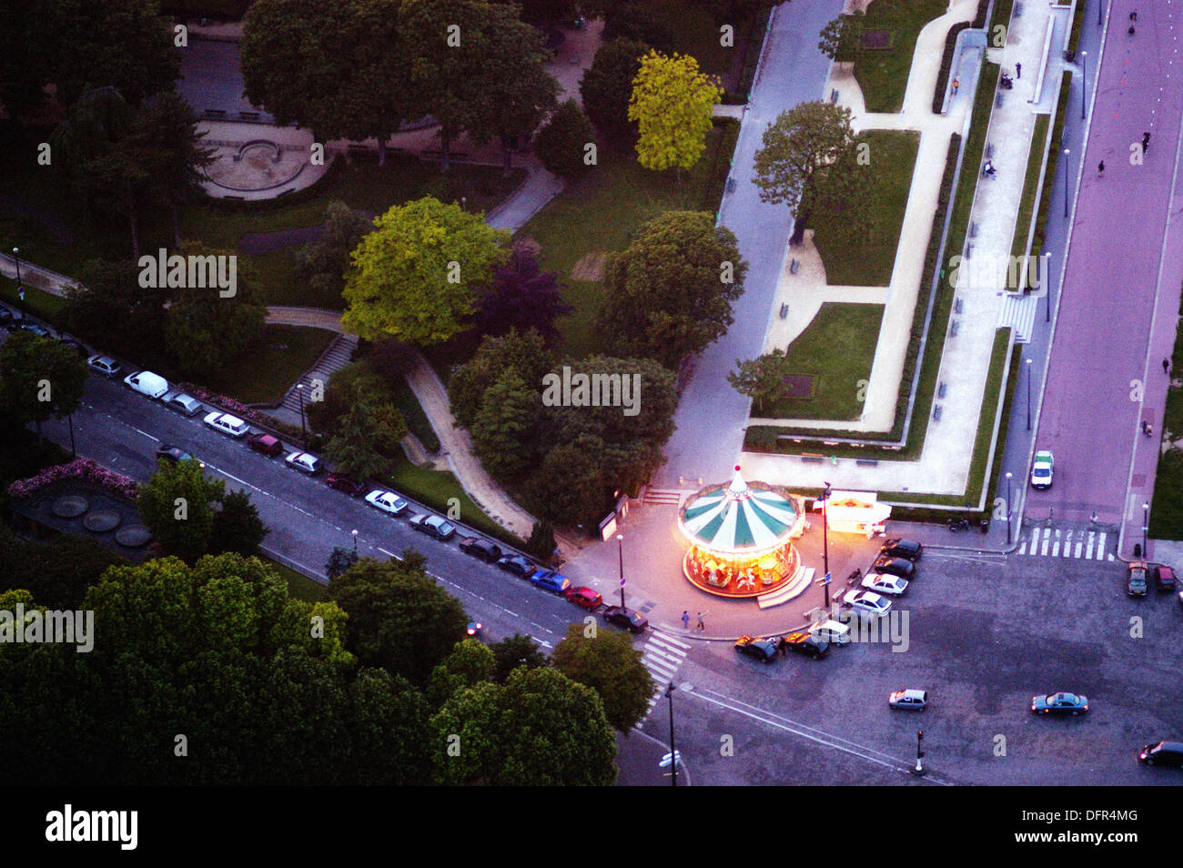 Merry-go-round seen from above. Paris. France Stock Photo - Alamy