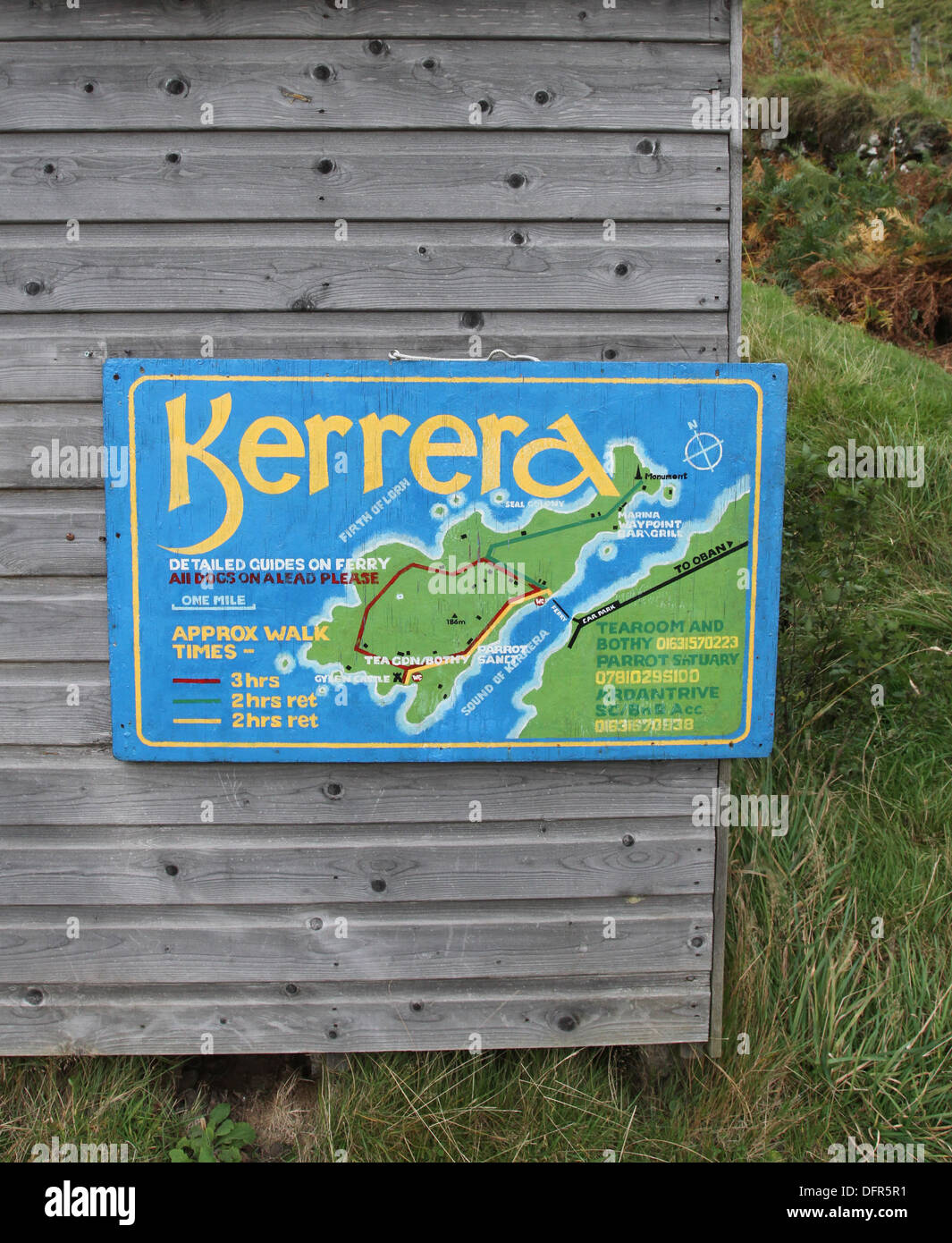 map of Isle of Kerrera Scotland October 2013 Stock Photo - Alamy