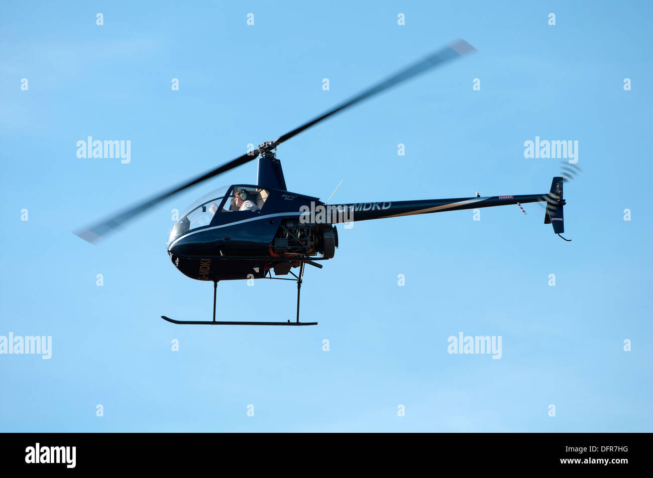 Robinson R22 helicopter (G-MDKD) at Wellesbourne Airfield Stock Photo ...