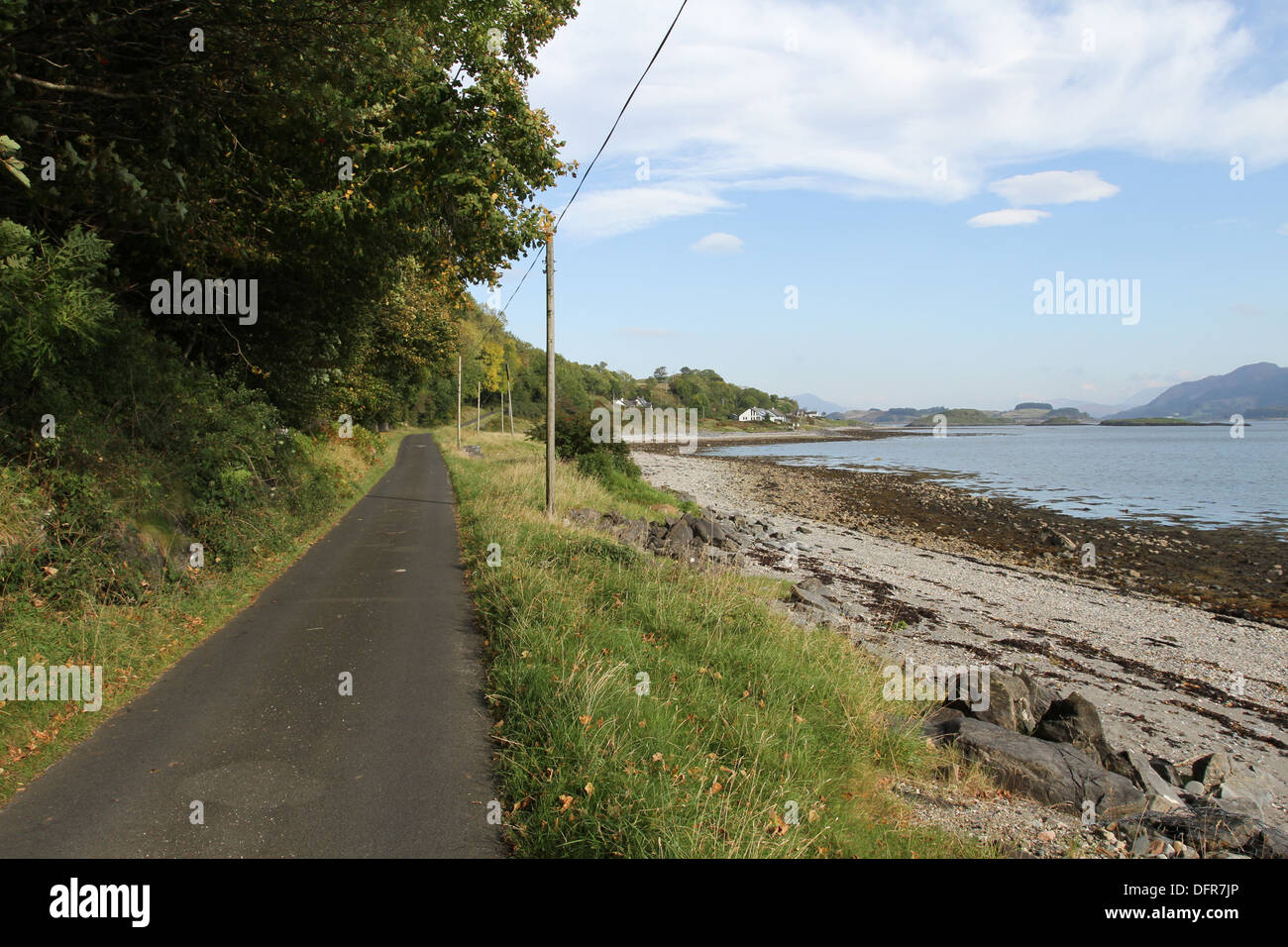 Coastal road isle of Lismore Scotland October 2013 Stock Photo - Alamy