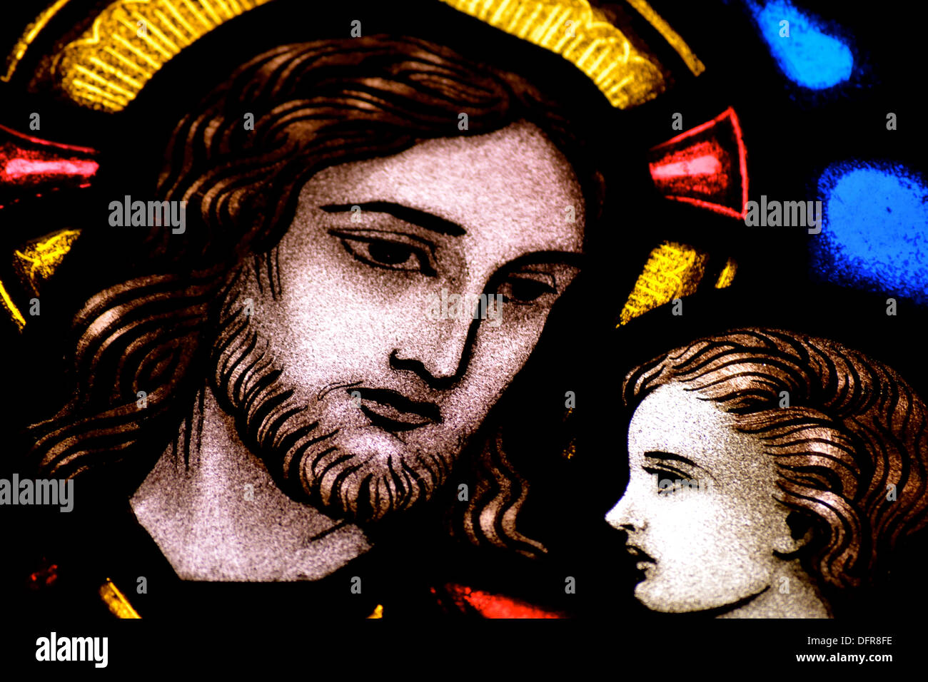 Jesus Christ in stained glass Stock Photo - Alamy
