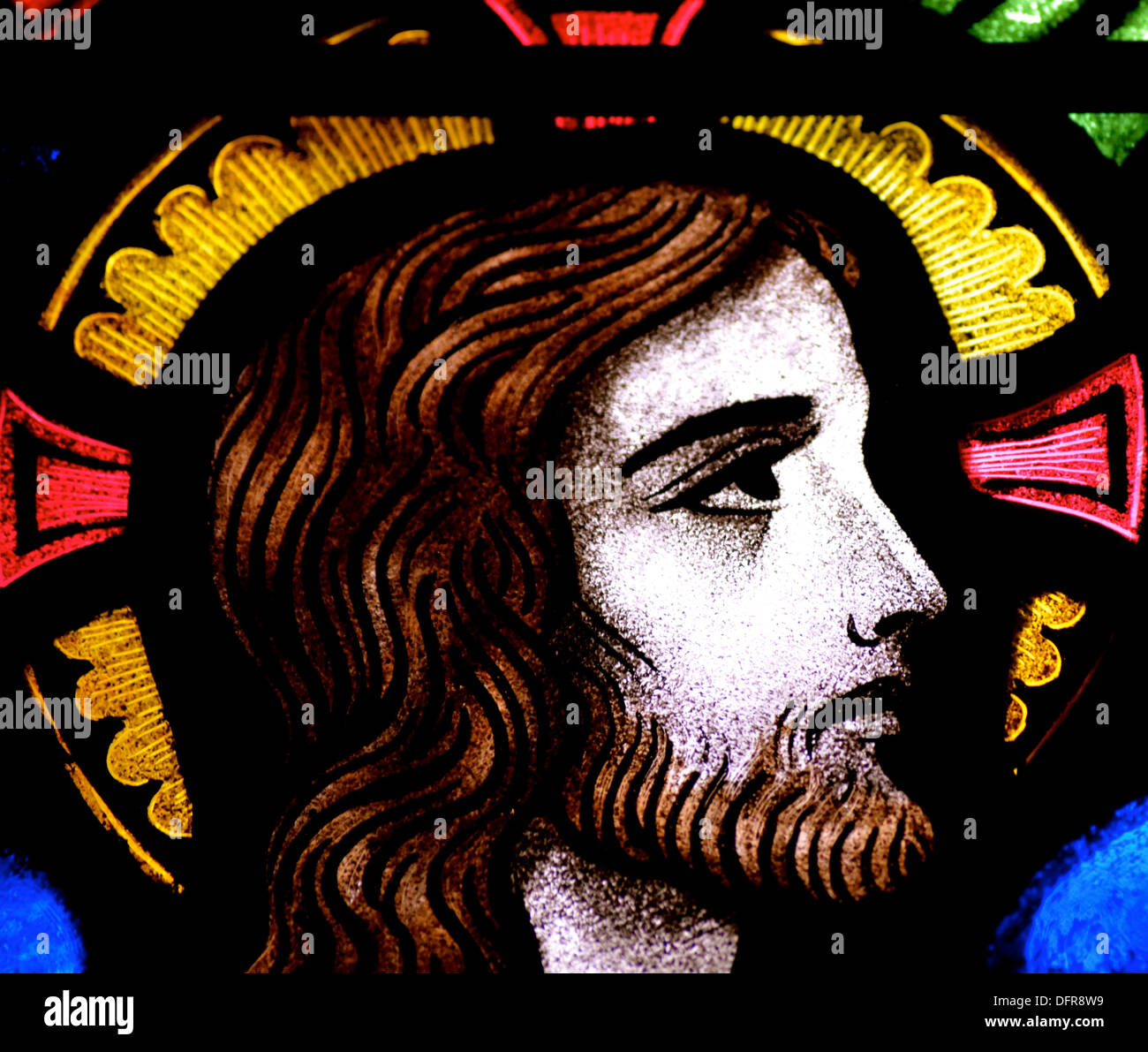Jesus Christ in stained glass Stock Photo - Alamy