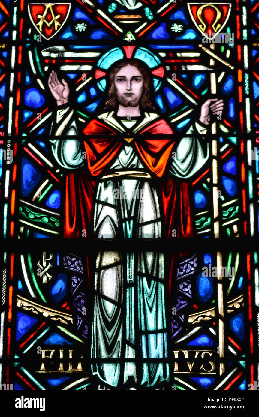 Jesus Christ in Stained Glass Stock Photo - Alamy