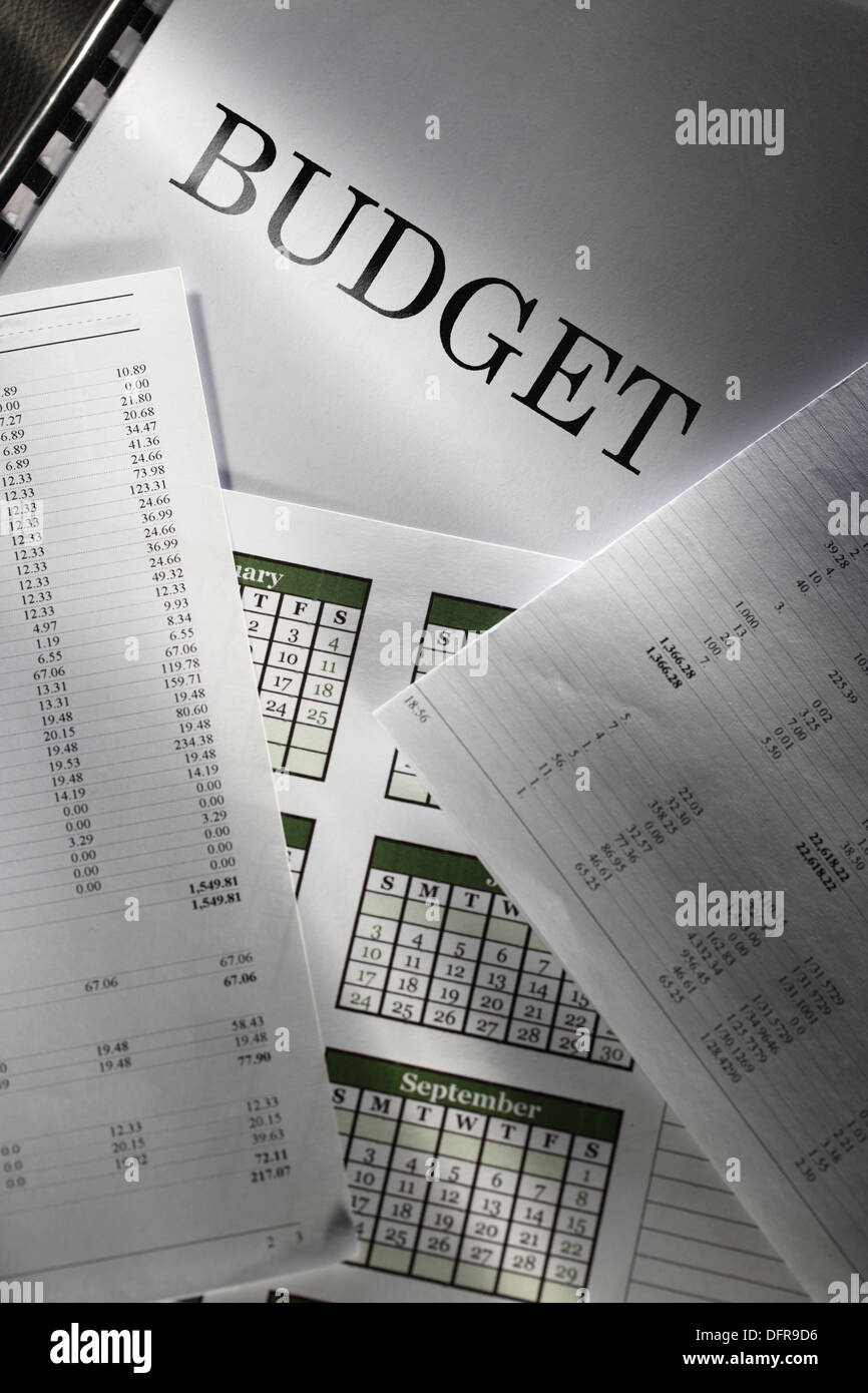Operating budget and calendar Stock Photo - Alamy