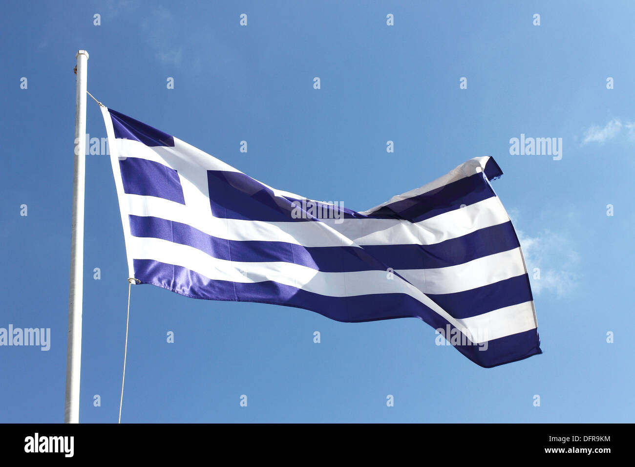 Greece greek flag flying hi-res stock photography and images - Alamy