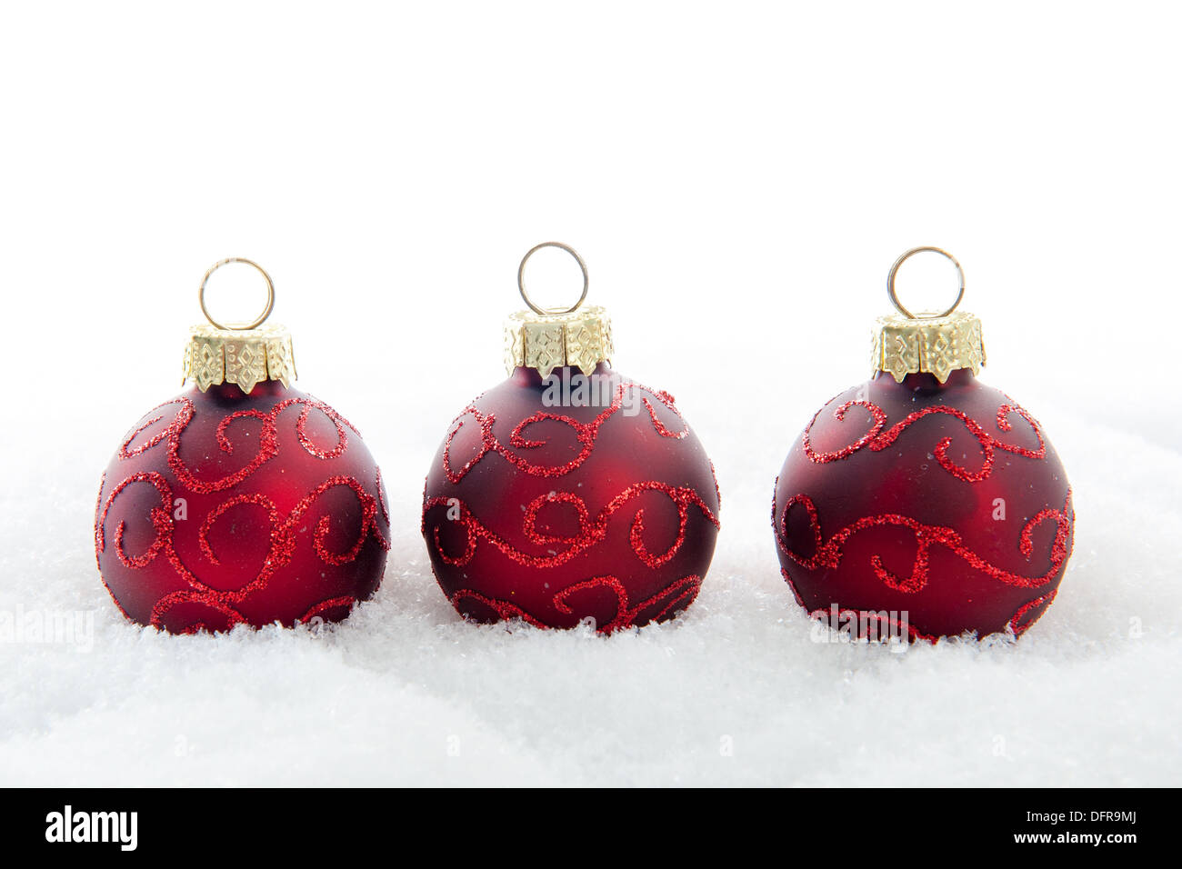 Three red christmas balls hi-res stock photography and images - Alamy