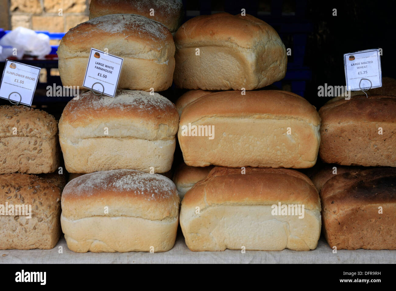 Fresh handmade White bread seen on sale inside a bakers shop Stock ...