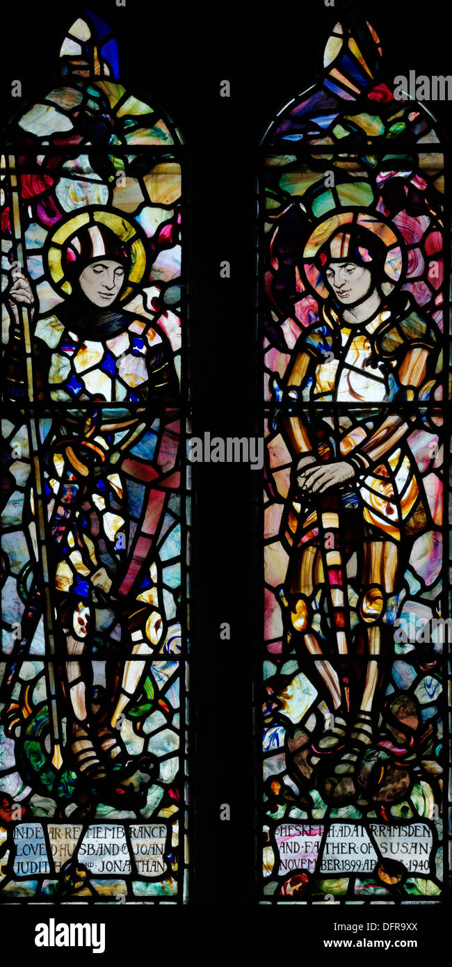 Commemorative stained glass window in St Chad's Church, Middlesmoor ...