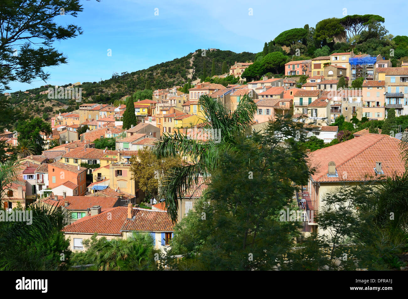 The village of Bormes les Mimosas, Cote azur, Var,Provence, France ...