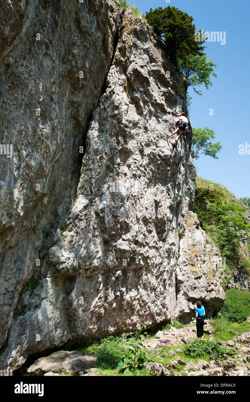 Teamwork in Trollers Gill, Skyreholme, Yorkshire Dales National Park ...