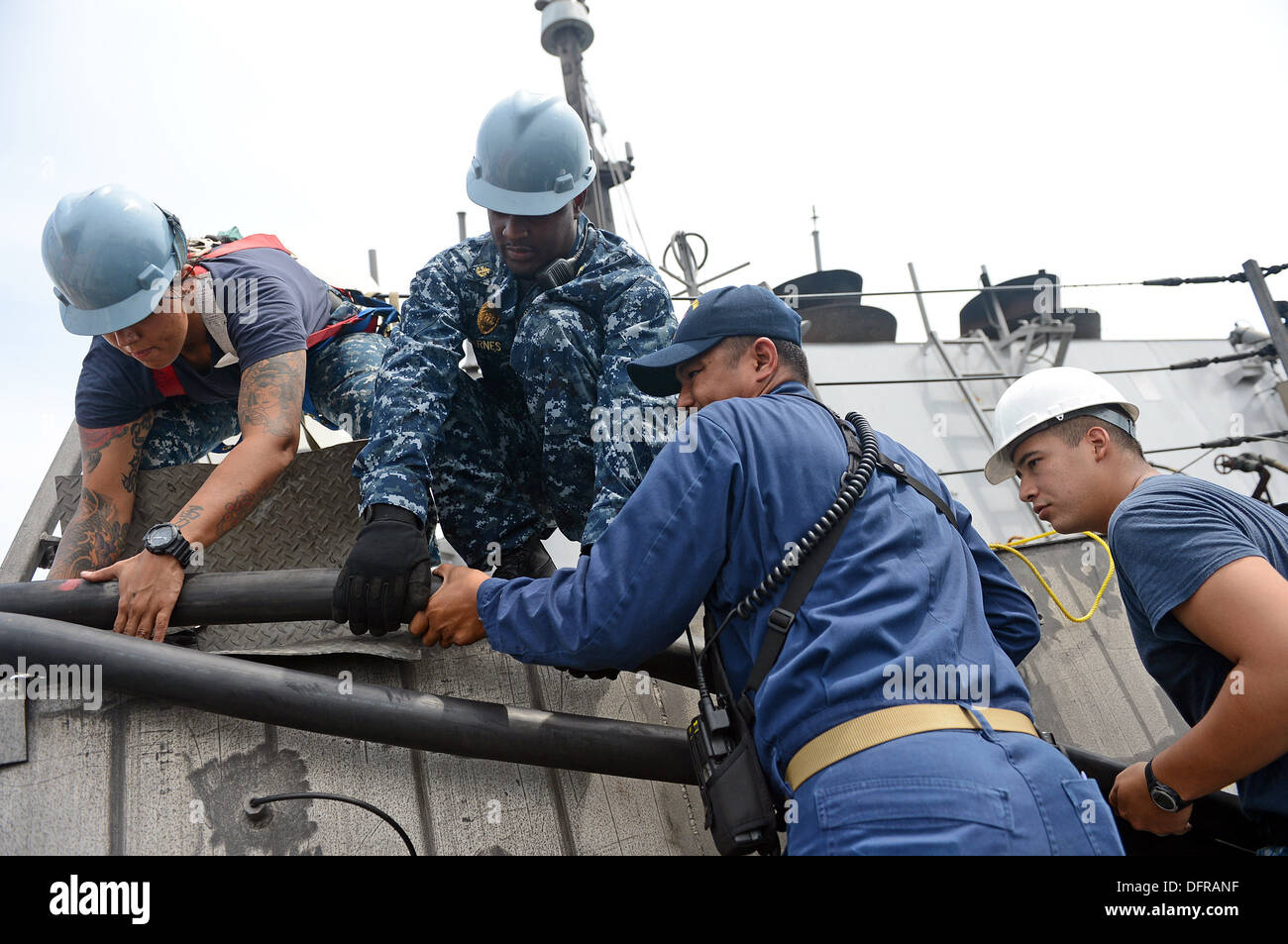 (From right) Engineman 2nd Class Breanna Sainz, Chief Gas Turbine ...