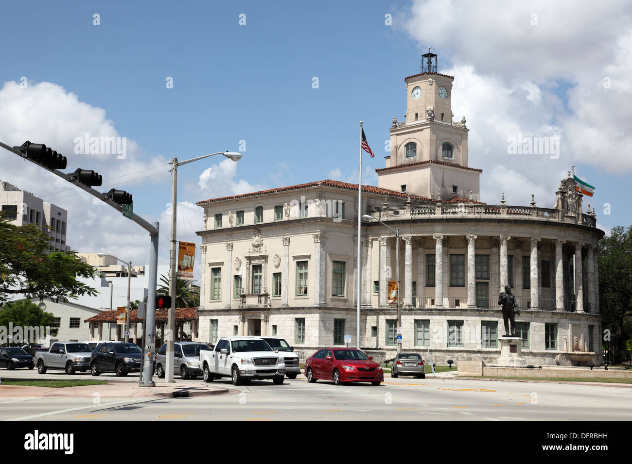 George E Merrick Monument at City Hall, Coral Gables, Florida, USA ...